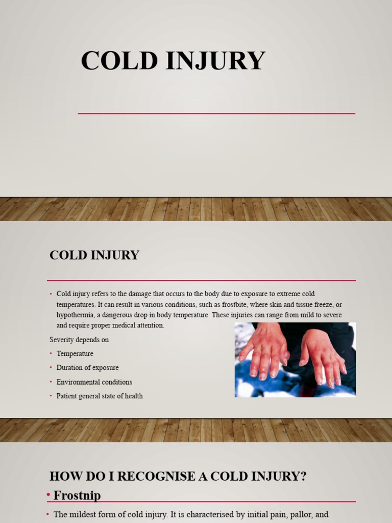 Cold Injury | PDF | Hypothermia | Symptoms And Signs