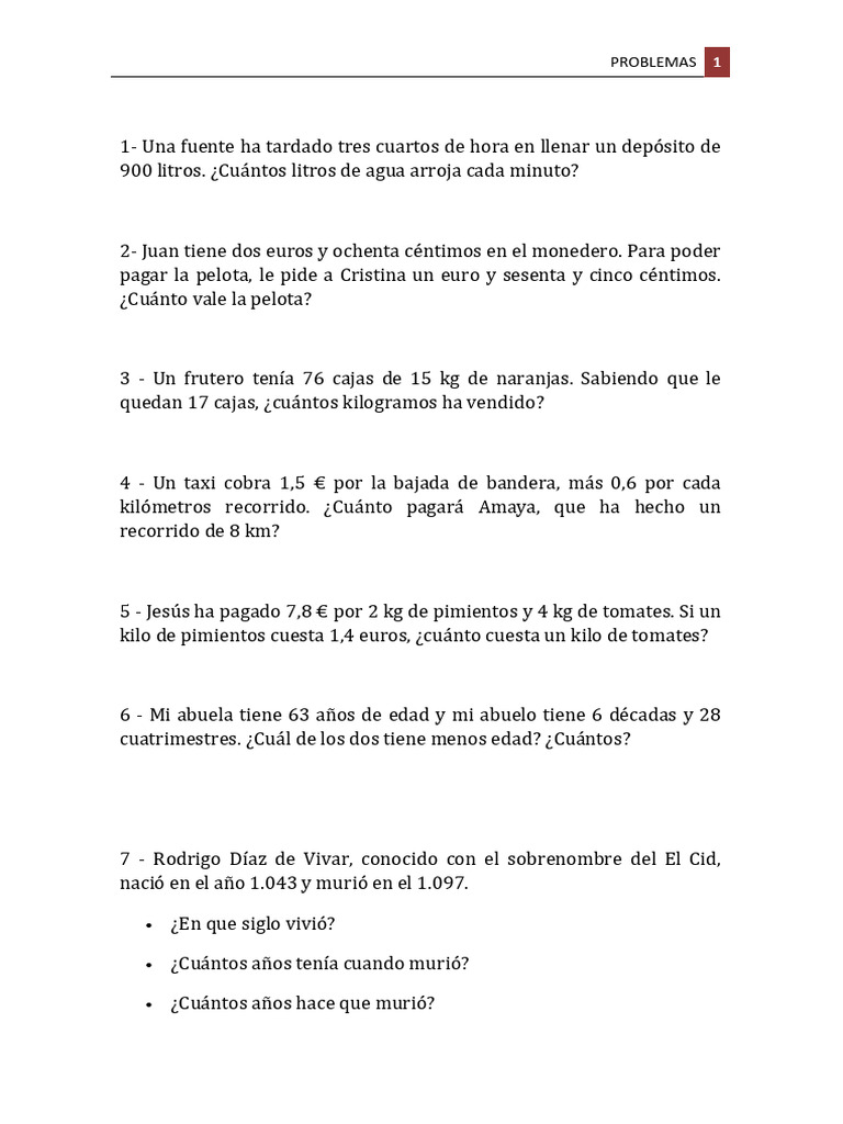 Problemas 1 | PDF