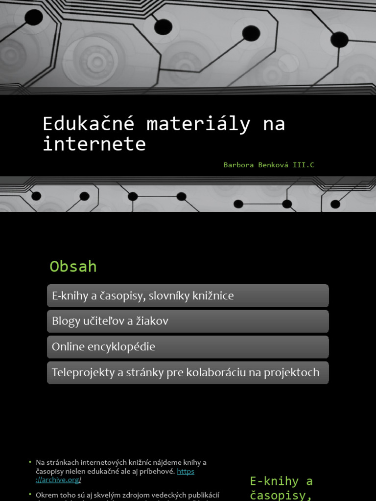 Edukačné Materiály Na Internete | PDF