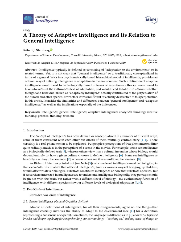 Jintelligence 07 00023 Download Free Pdf Intelligence