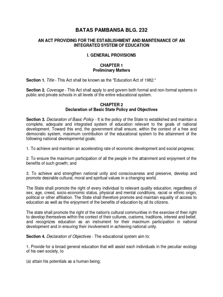 BATAS PAMBANSA BLG | PDF | Teachers | Private School