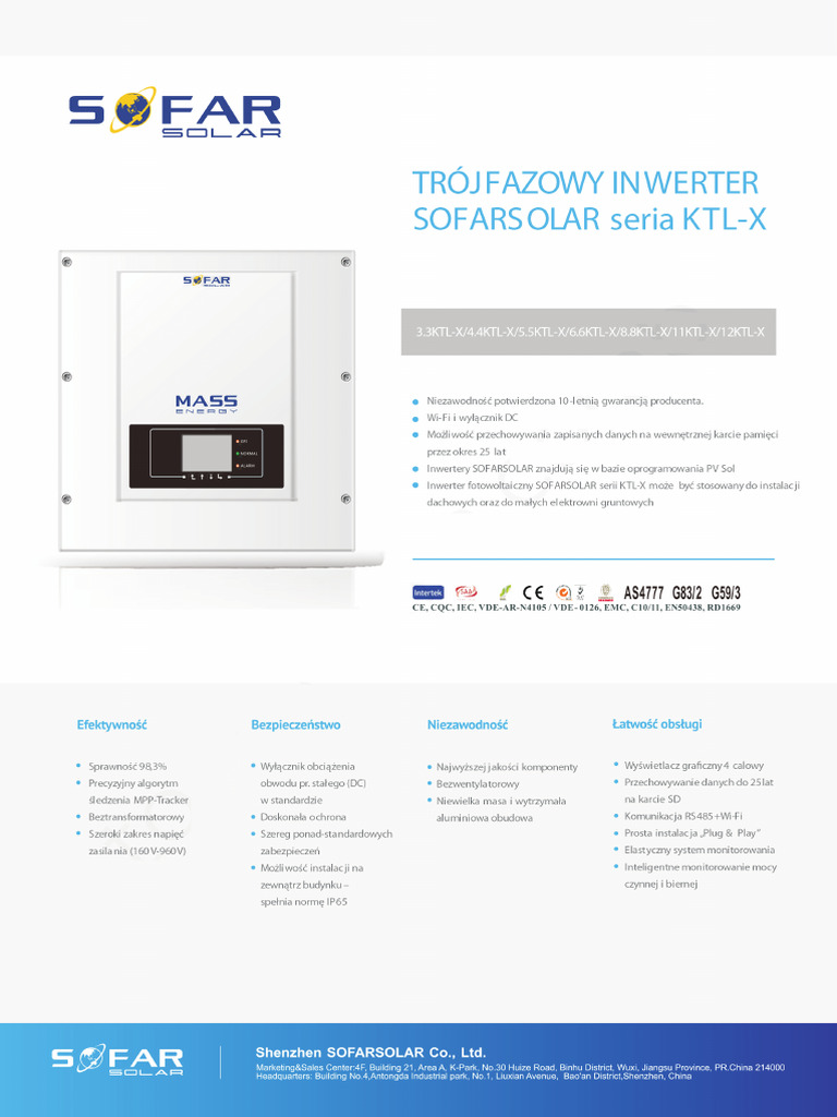 SOFAR 3-12kW KTL-X | PDF