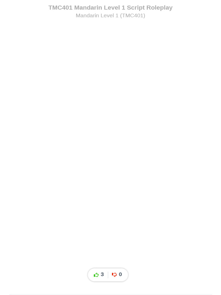 tmc401 Mandarin Level 1 Script Roleplay | PDF