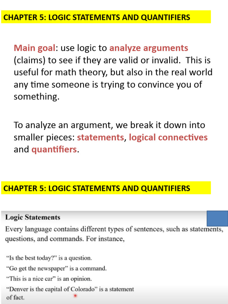 Logic Statement and Quantifiers | PDF Logic Statement and Quantifiers | PDF