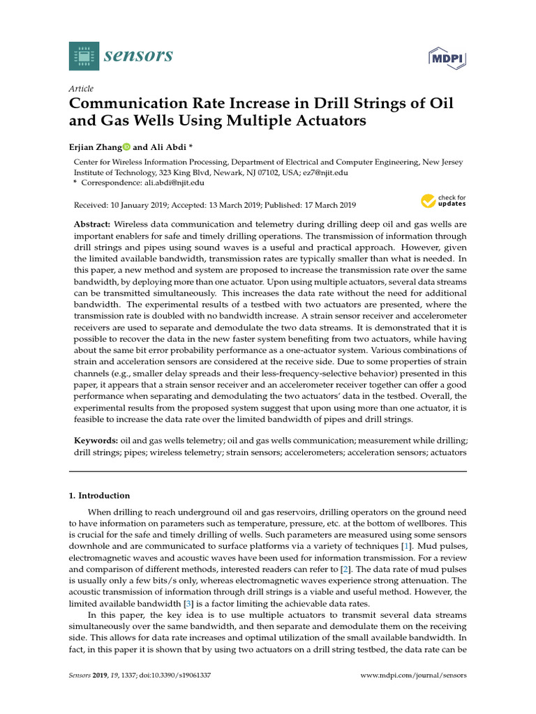 Communication Rate Increase in Drill Strings of Oil and Gas Wells Using ...