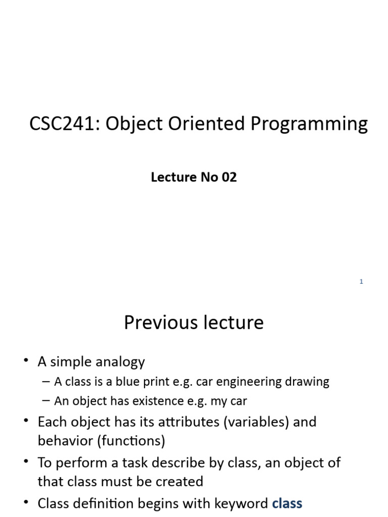 Lecture - 3 Oop | PDF | Method (Computer Programming) | Programming Lecture - 3 Oop | PDF | Method (Computer Programming) | Programming
