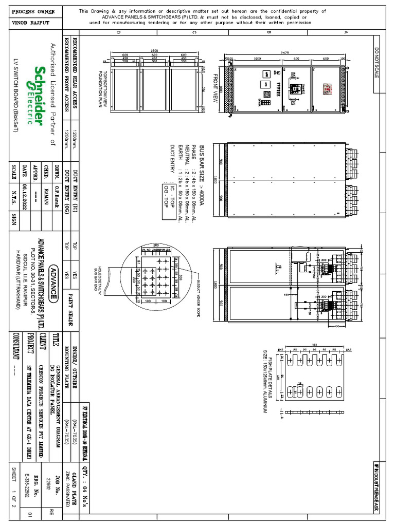 E-335-22592 DG Isolator Panel | PDF | Manufactured Goods | Materials
