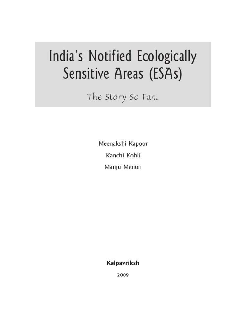 Indias Notified Ecologically Sensitive Areas | PDF | Environmental ...