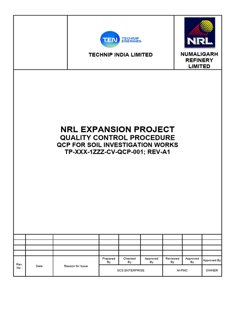 QCP-Soil Investigation Works | PDF | Geotechnical Engineering | Earth Sciences