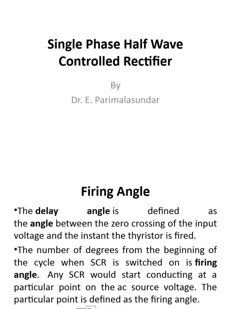 Single Phase Half Wave Controlled Rectifier | PDF
