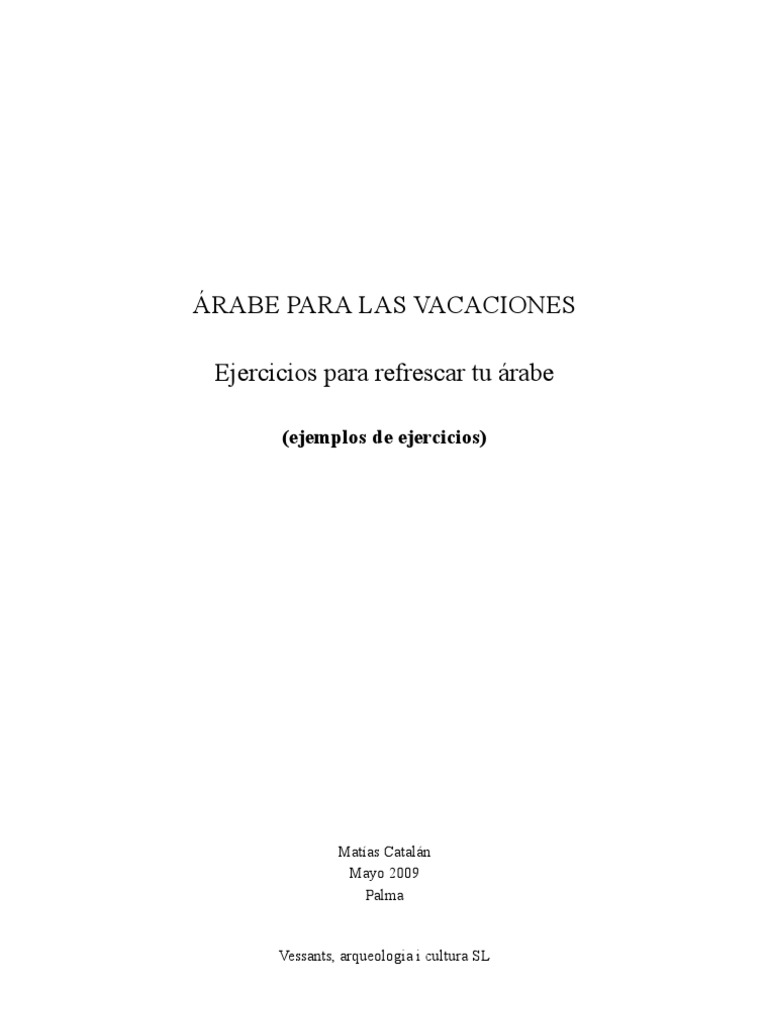 Arabe Ejercicios | PDF
