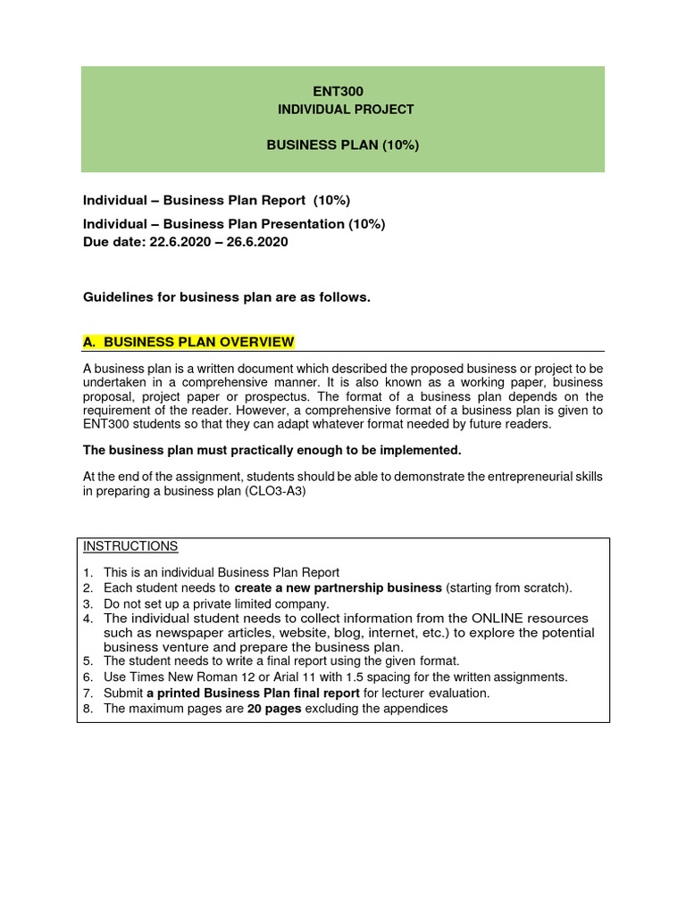 2 New Guidelines For Ent300 Business Plan (10) & PRSTN (10) - March ...
