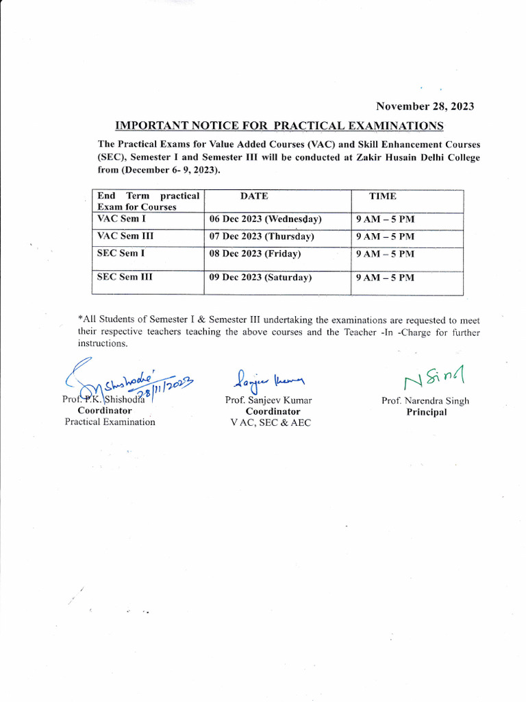 Practical Exam NOTICE | PDF