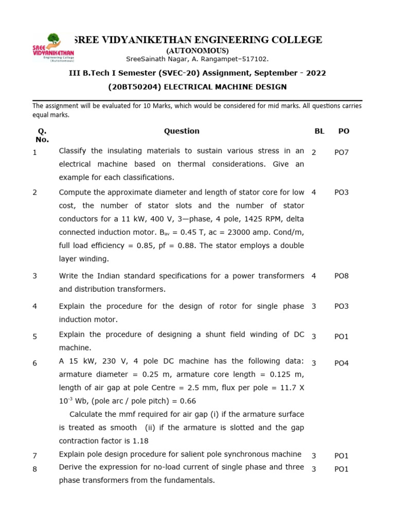 Assignment Questions EMD December 2022 | PDF | Technology & Engineering