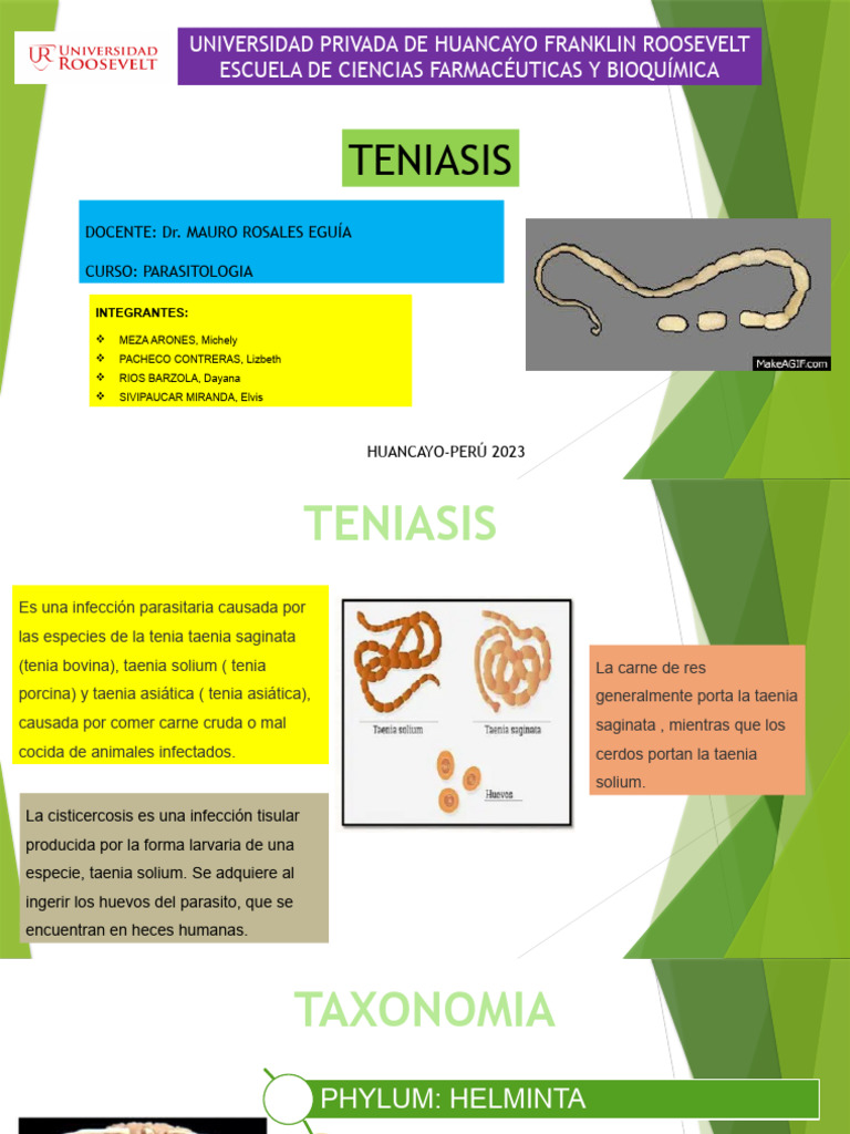 Teniasis: Diagnóstico y Tratamiento | PDF