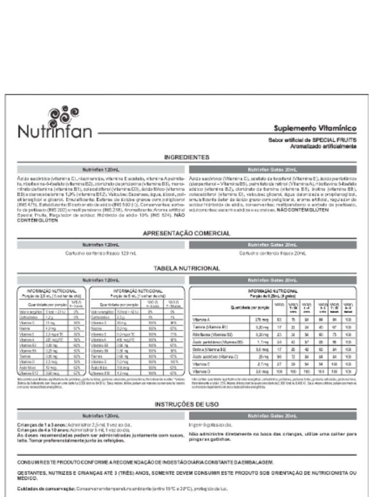 Folheto Nutrinfan Solucao e Gotasrecortada | PDF