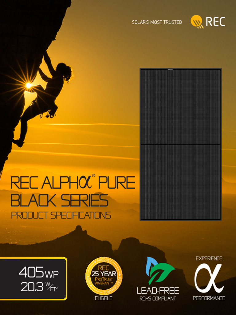 REC Alpha Pure 405W | Download Free PDF | Photovoltaics | Manufactured ...