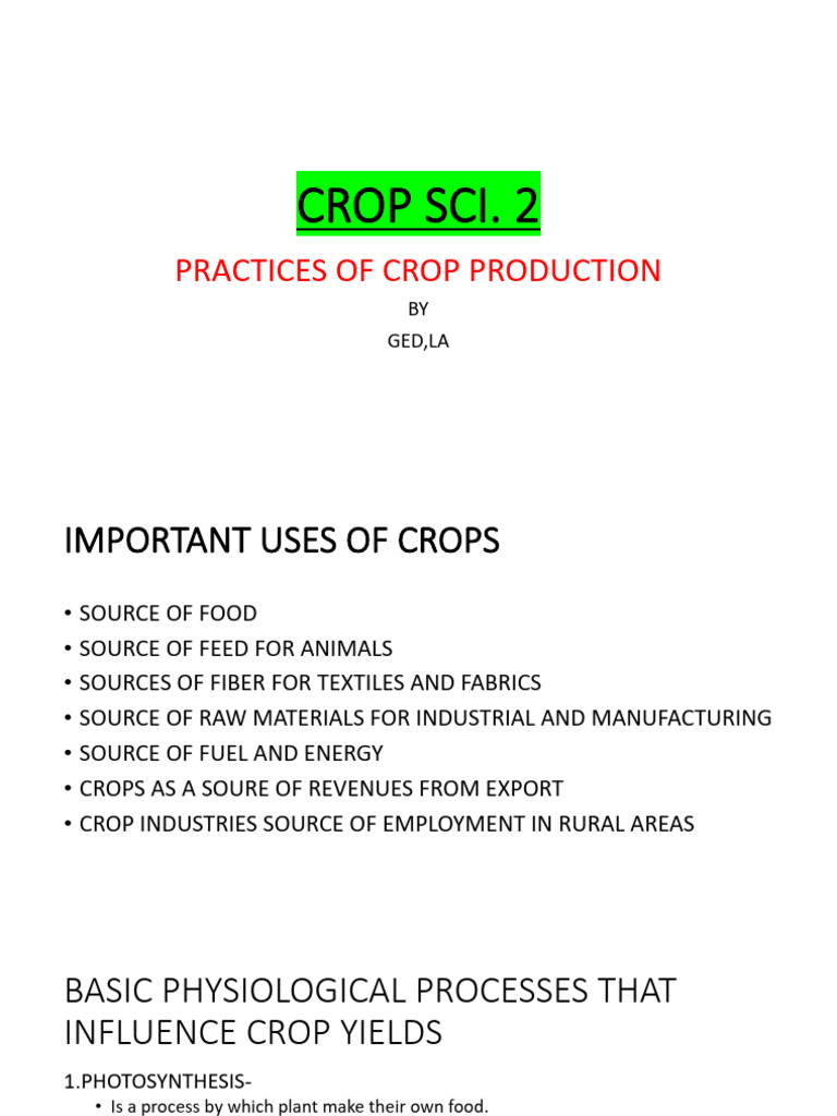 CROP-SCI-2-ppt.sept-25-292023-2 | PDF | Cellular Respiration | Photosynthesis