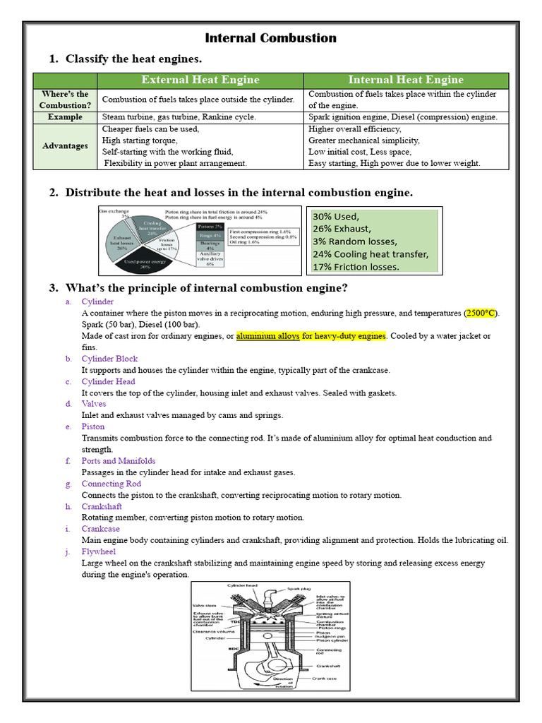 Internal Combustion Engine Overview | PDF | Internal Combustion Engine ...