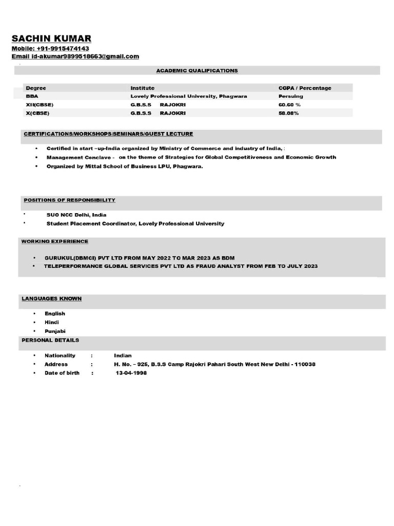 SACHIN CV (1) Page-0001 | PDF