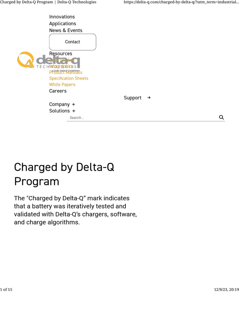 Charged by Delta-Q Program: Innovations Applications News & Events ...