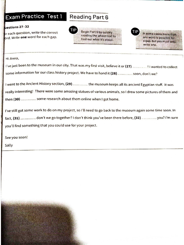 Reading Part 6 | PDF