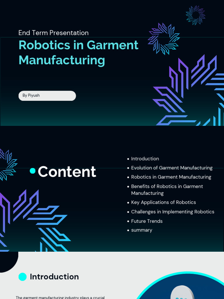 End Term Presentation: Robotics in Garment Manufacturing | Download Free PDF | Automation | Robotics