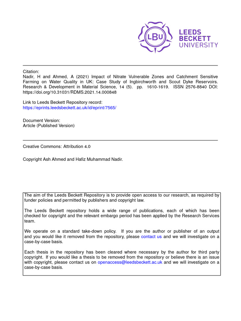4.Impact of Nitrate Vulnerable Zones and Catchment Sensitive Farming in ...
