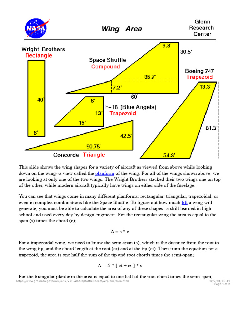 Wing Area | PDF