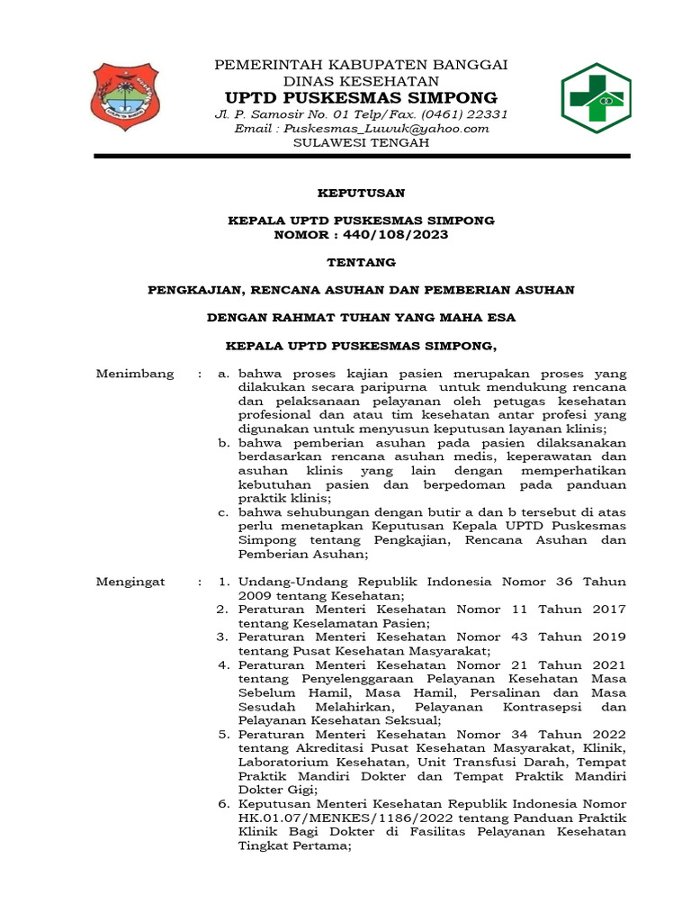 3.2 SK Pengkajian, Rencana Asuhan, Pemberian Asuhan | PDF | Sains & Matematika