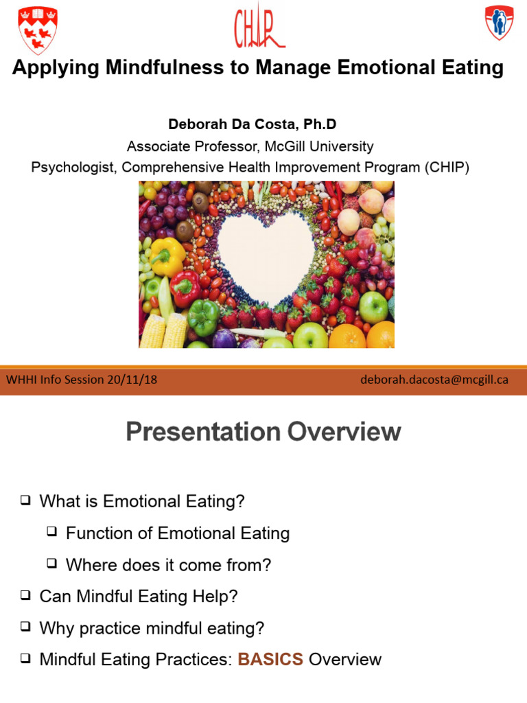 Mindful Eating Lecture Nov 2018 FINAL | PDF | Eating | Emotions