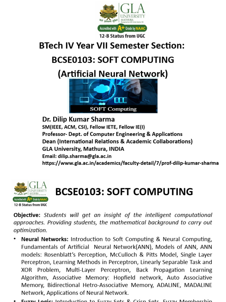 08 09 23 Soft Computing _ANN_PPT | PDF | Artificial Neural Network ...