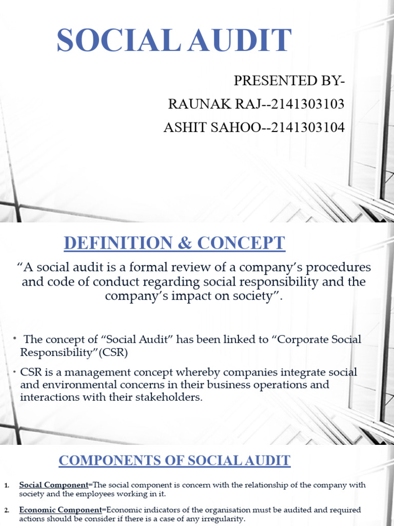 SOCIAL AUDIT_070742 | PDF | Audit | Corporate Social Responsibility