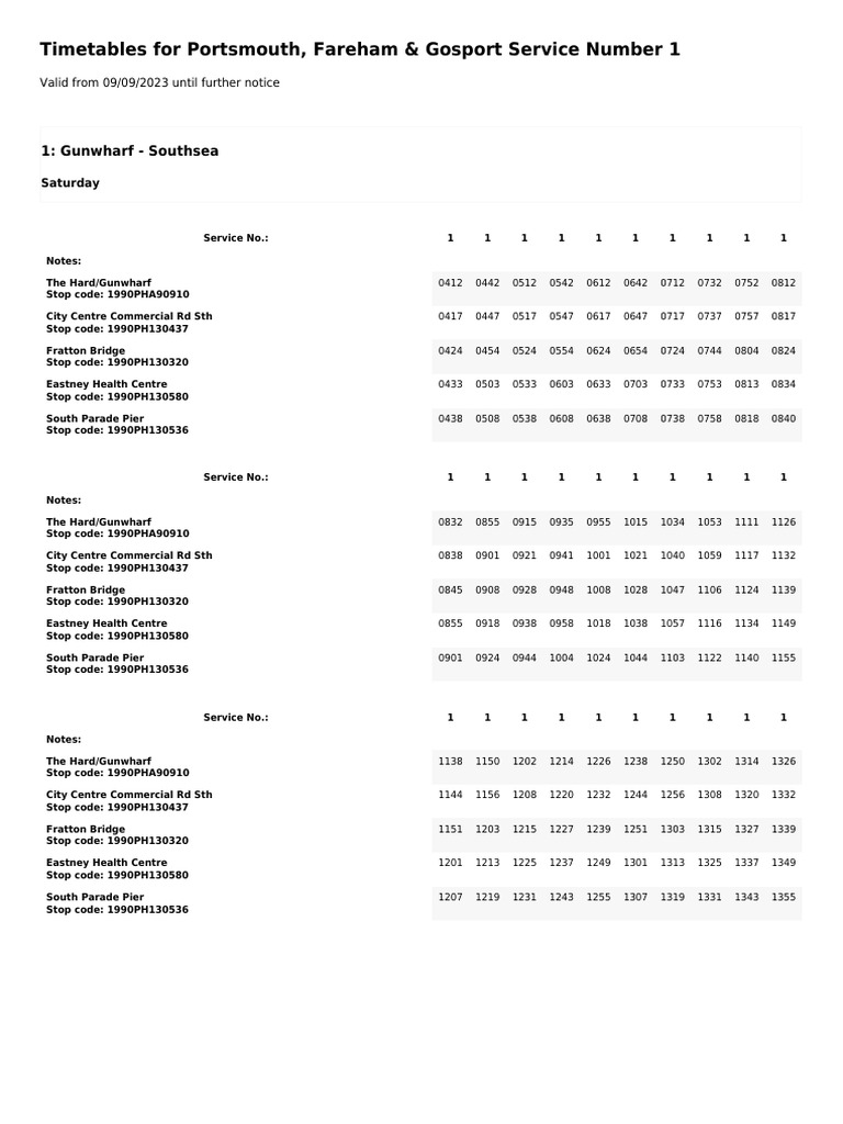 Timetable 1 | PDF