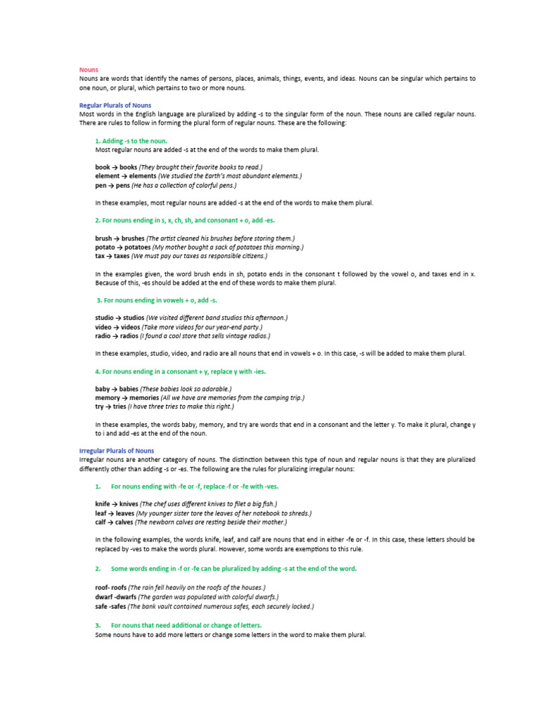 Lesson 1 Handout | PDF | Poetry | Plural