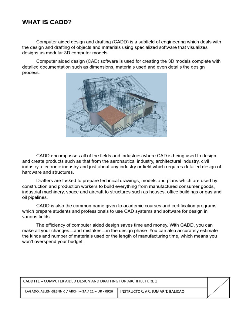 What Is Cadd | PDF | Computer Aided Design | Technical Drawing