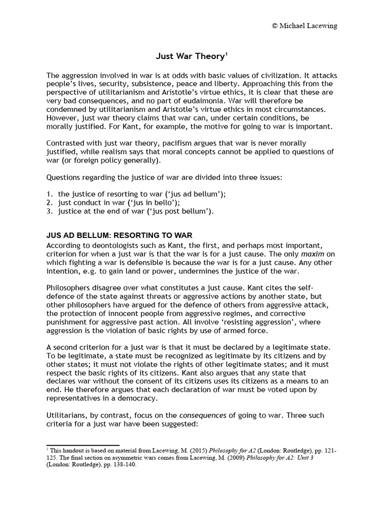 5-war | PDF | Just War Theory | Utilitarianism