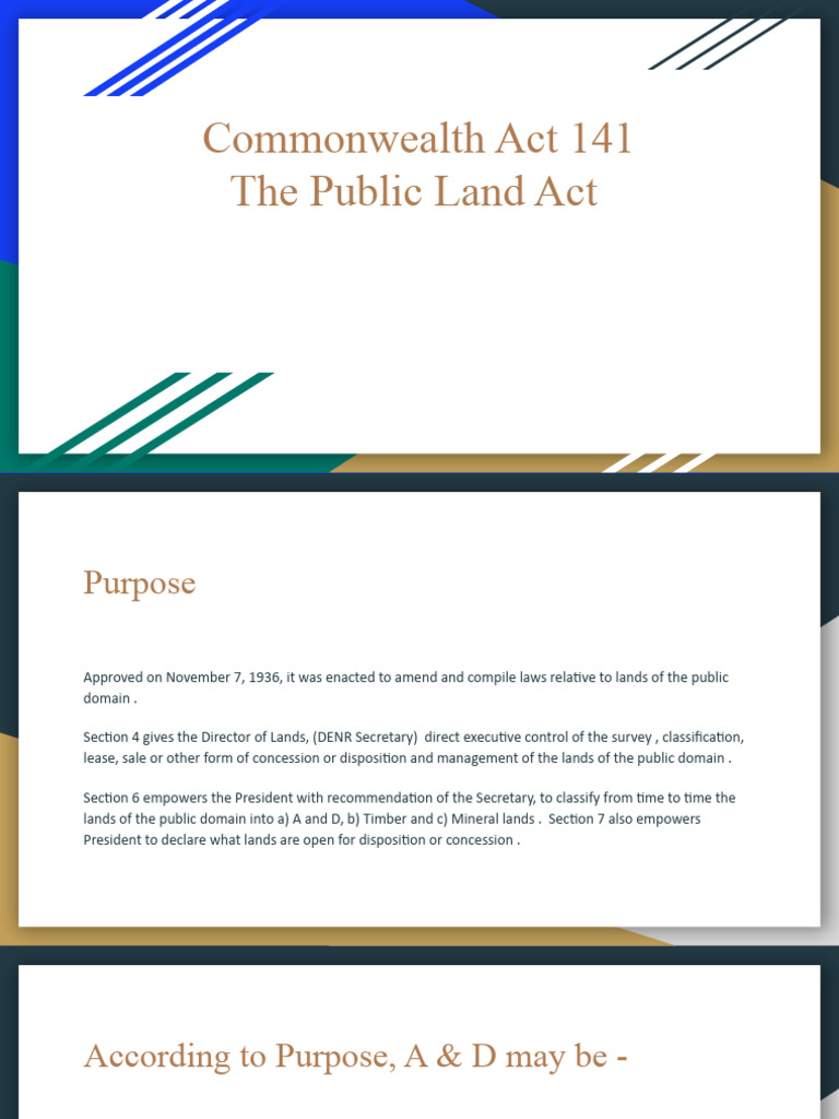 Public Land Act: A Guide for Filipinos | PDF | Patent | Lease