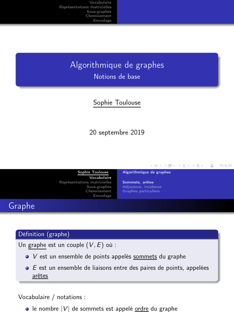 Définitions des graphes et sous-graphes | PDF | Méthodes et références ...