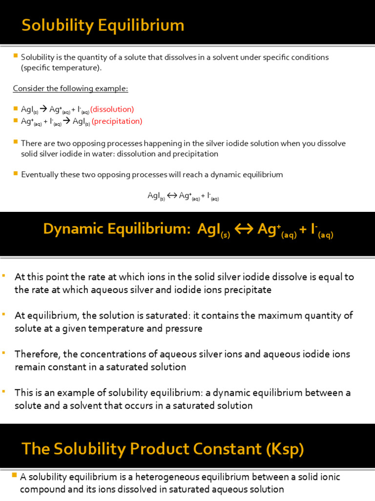 5) 7.6 - Solubility Equilibria and The Solubility Product Constant | PDF