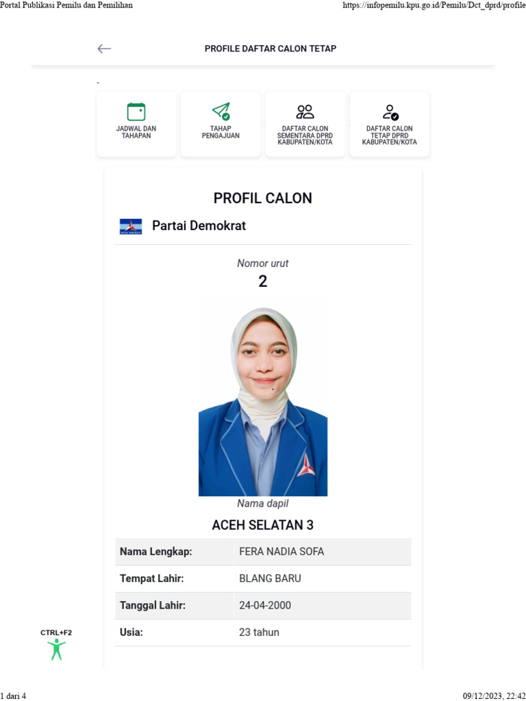 Profil Calon DPRD Aceh Selatan 3 | PDF