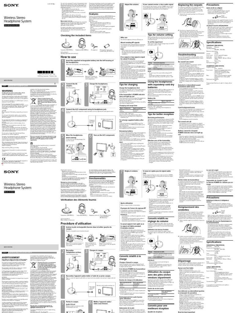 Wireless Headphone Setup Guide | PDF | Headphones | Frequency Modulation
