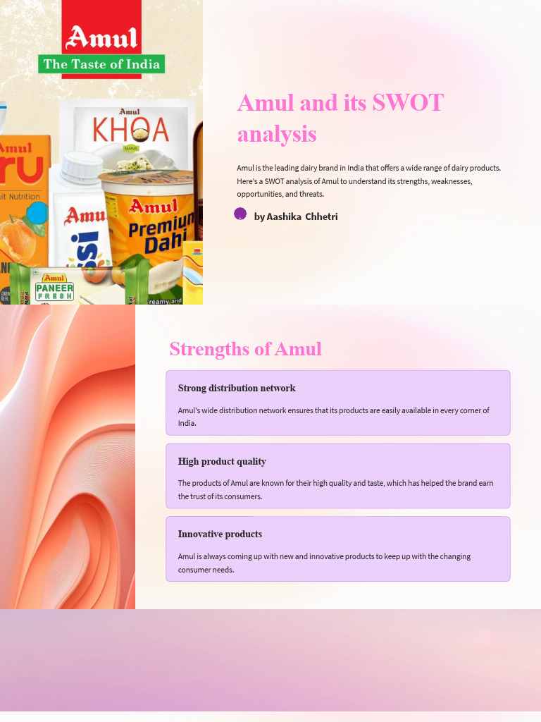 Amul and Its SWOT Analysis | PDF | Brand | Retail