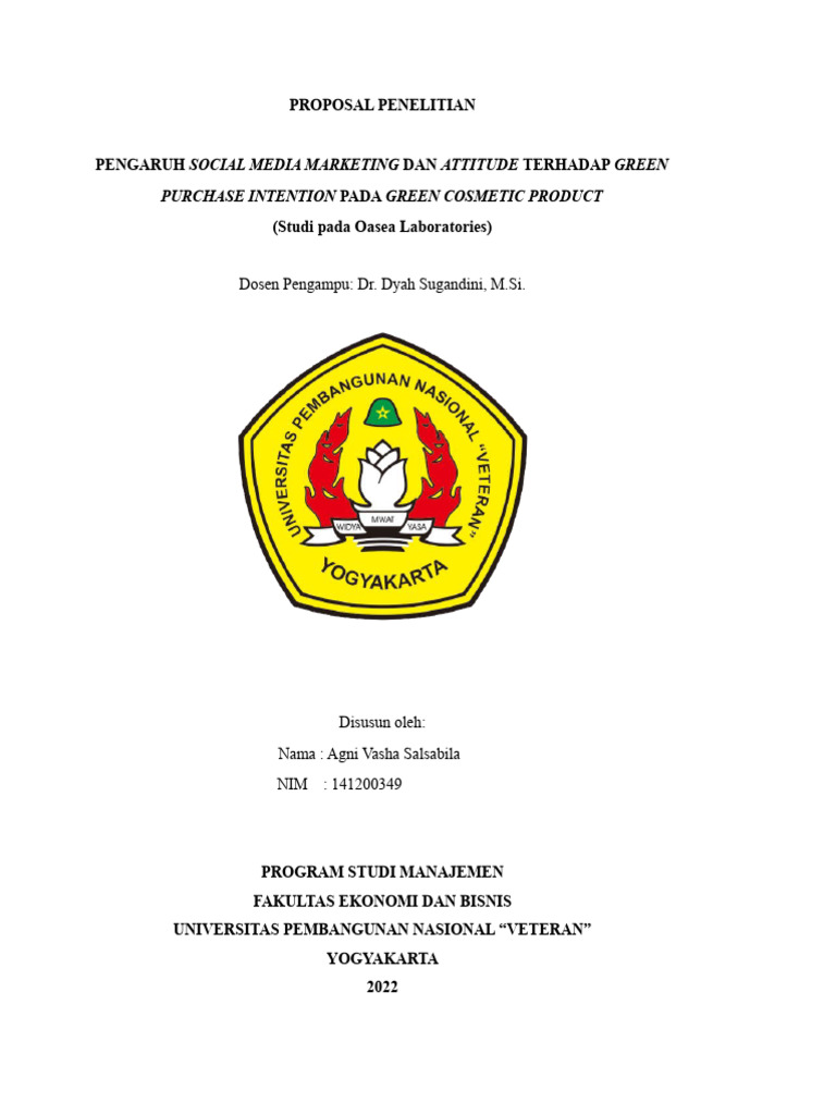 Proposal - Agni Vasha Salsabila - 141200349 PDF | PDF | Seni