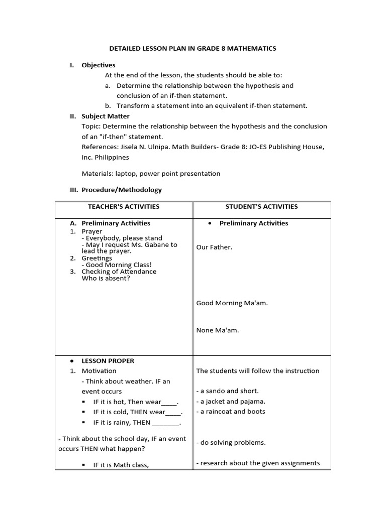 lesson plan TLL prbl | PDF | Lesson Plan | Mathematics