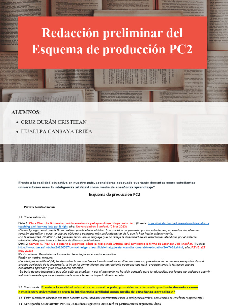 PC2 - Modelo de Esquema | PDF | Enseñando | Inteligencia artificial