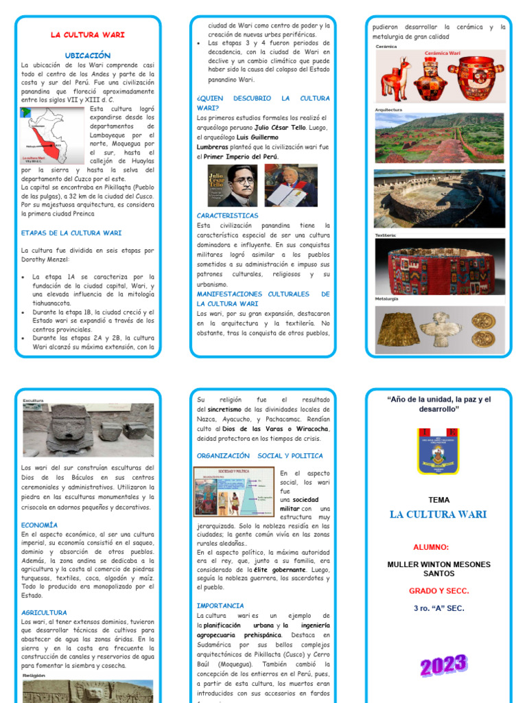 Triptico La Cultura Wari | PDF