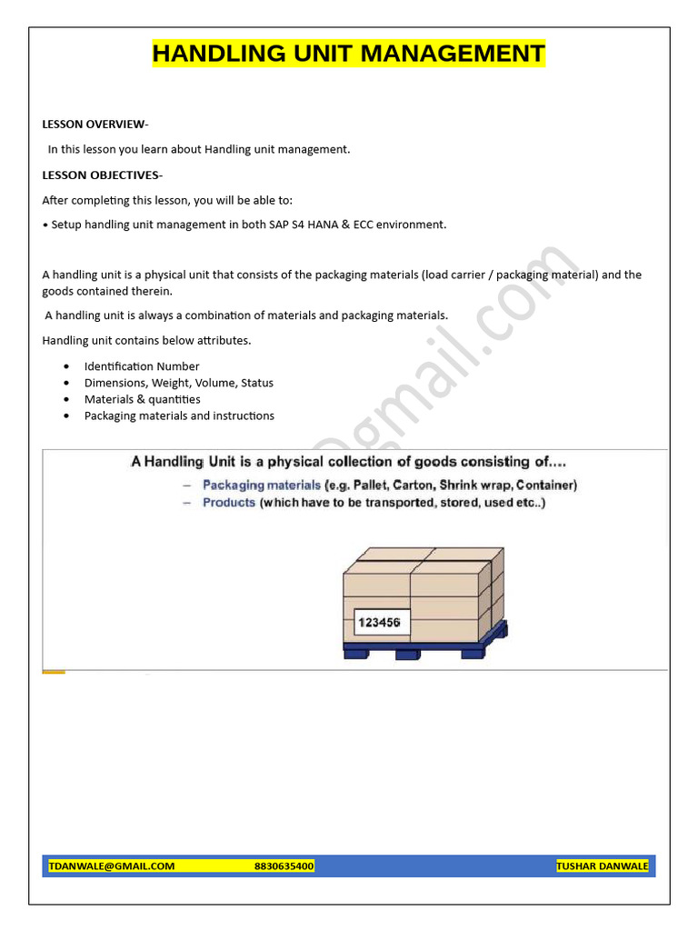 Sap Ewm Handling Unit Management | PDF | Warehouse | Packaging And Labeling