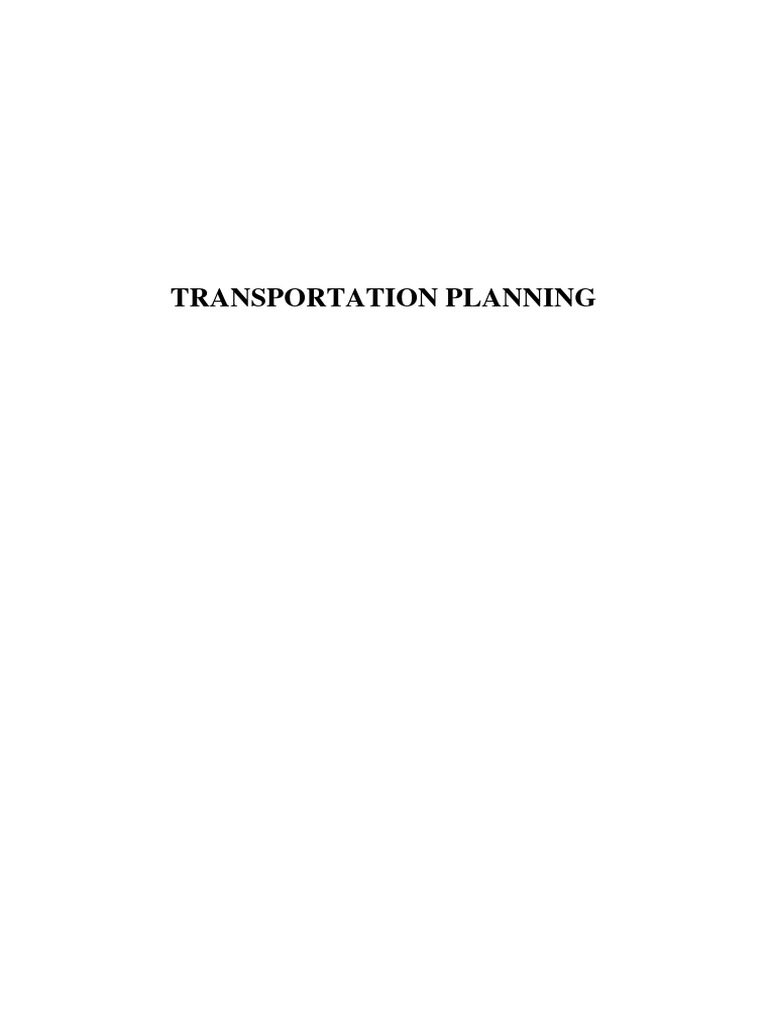 Transportation Planning | PDF | Policy | Transport