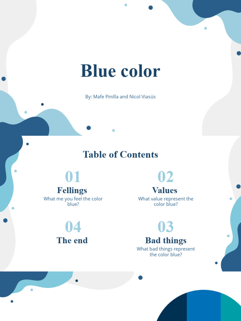 The Color Blue: Emotions and Values | PDF | Self-Improvement